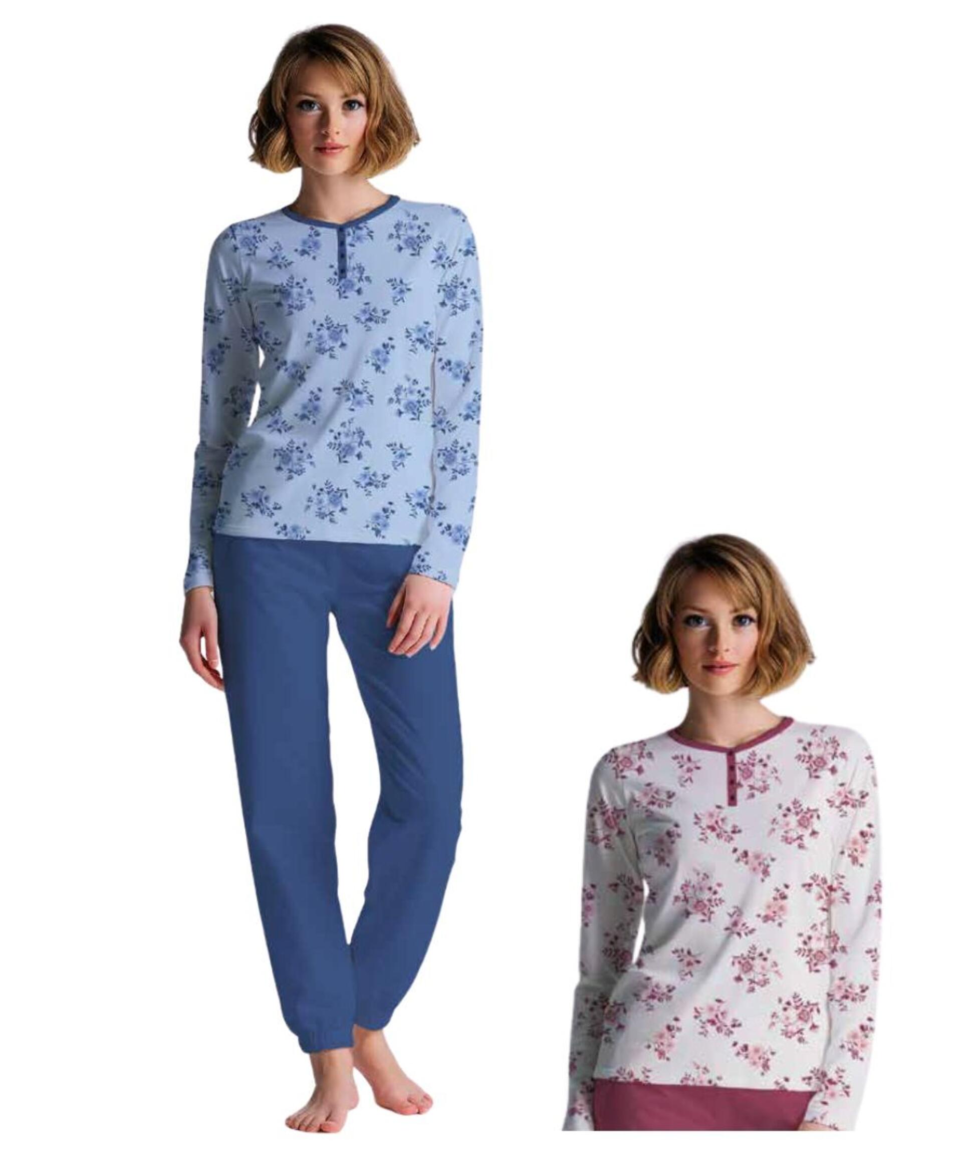 Cippi 1050 women's cotton jersey henley pajamas SMARTY BY CIPPI ...
