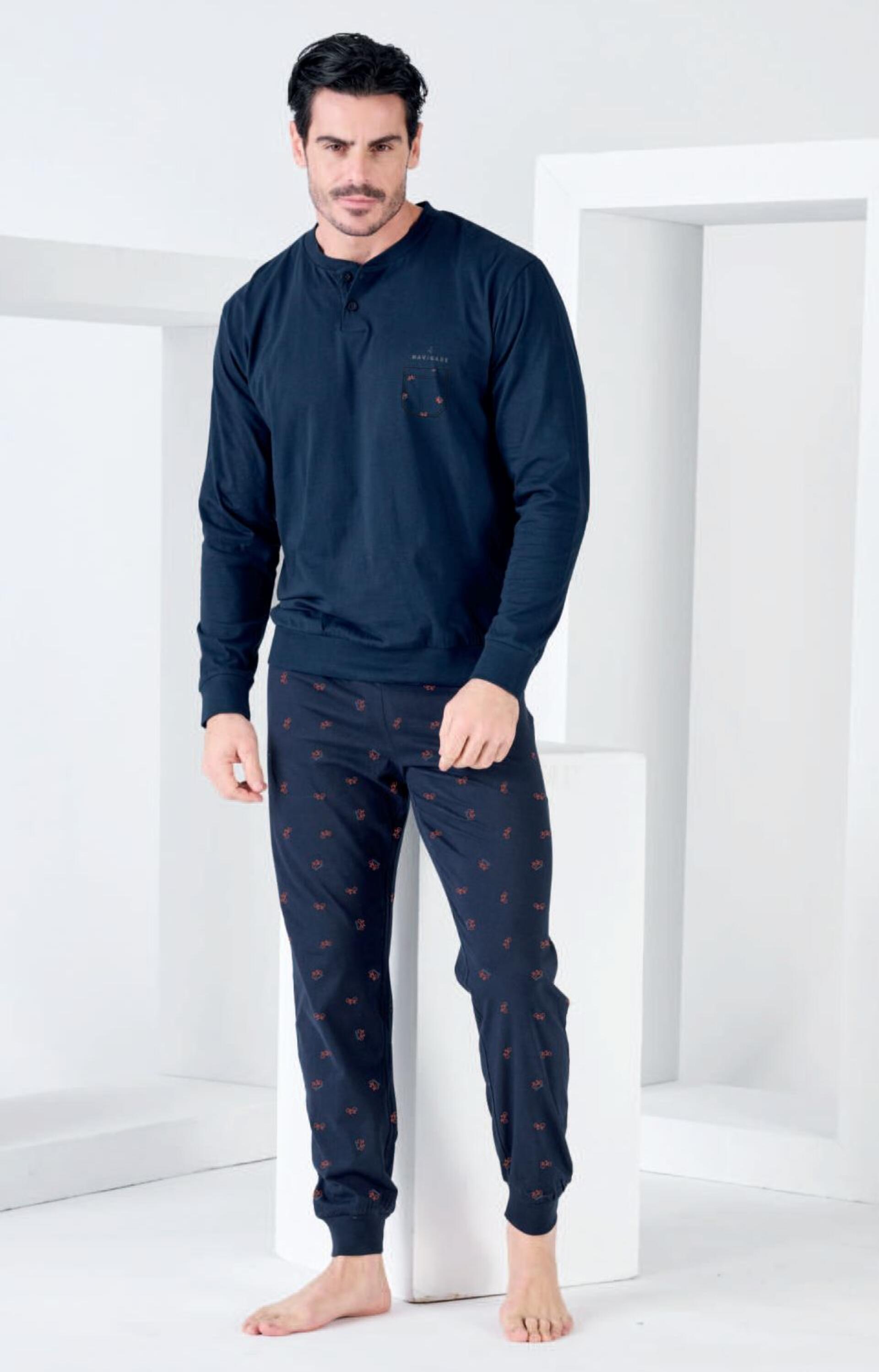 Navigare 141955 Men's Warm Cotton Jersey Pajamas Navigare Home ...