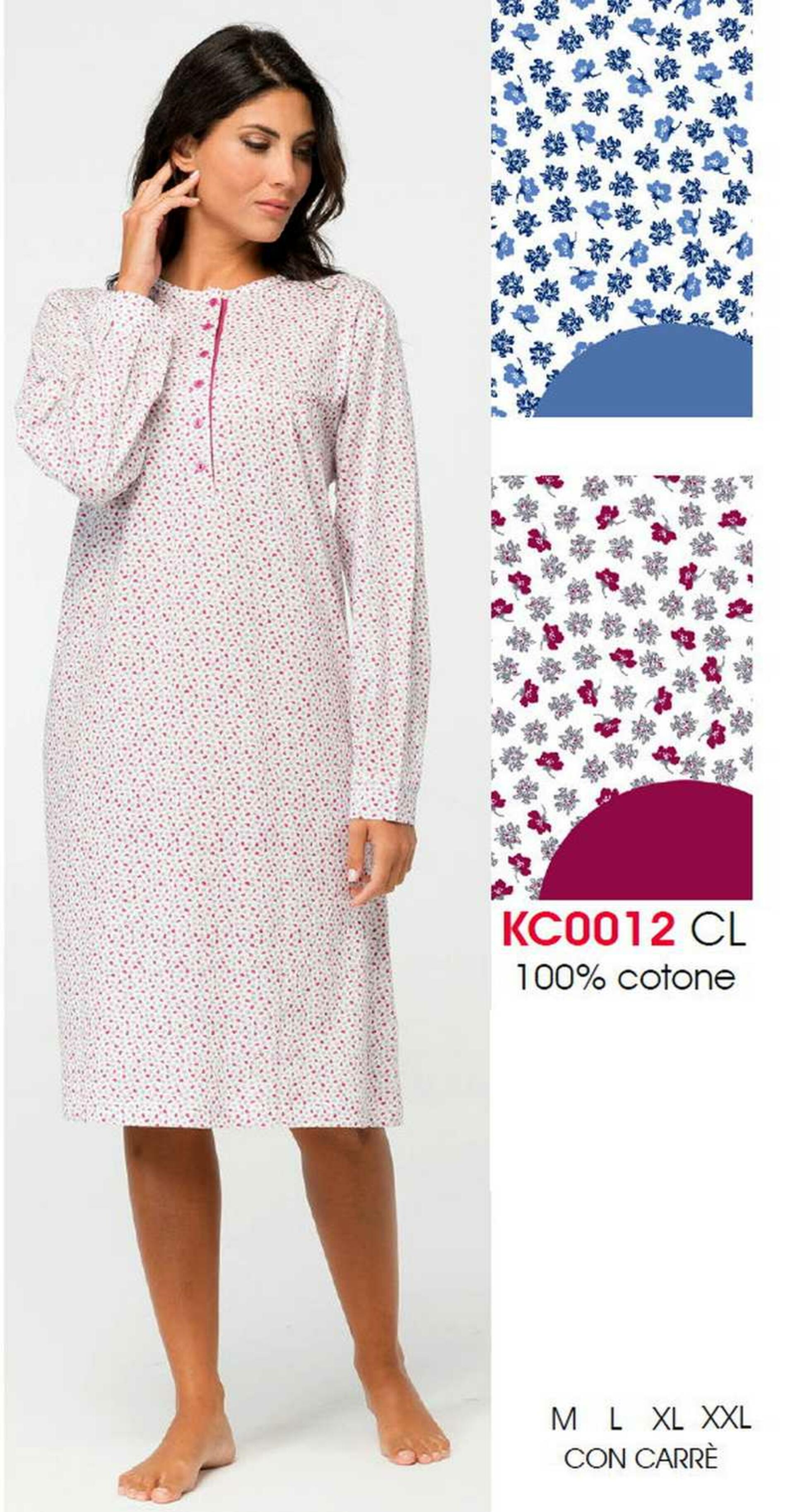 Camicia da notte donna in cotone karelpiu' kc0012 KarelPiù | Quattro ... Camicia da notte donna in cotone karelpiu' kc0012 KarelPiù | Quattro ...