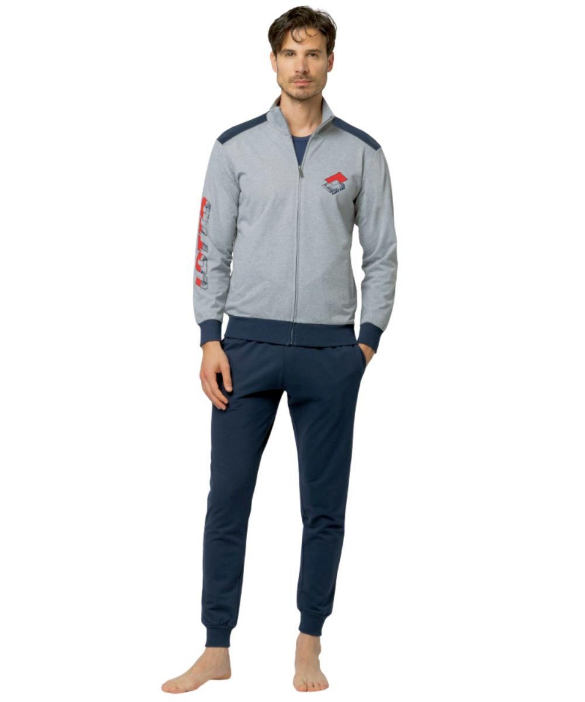 Men's spring tracksuit in brushed cotton with zip Lotto LA1076 Lotto ...