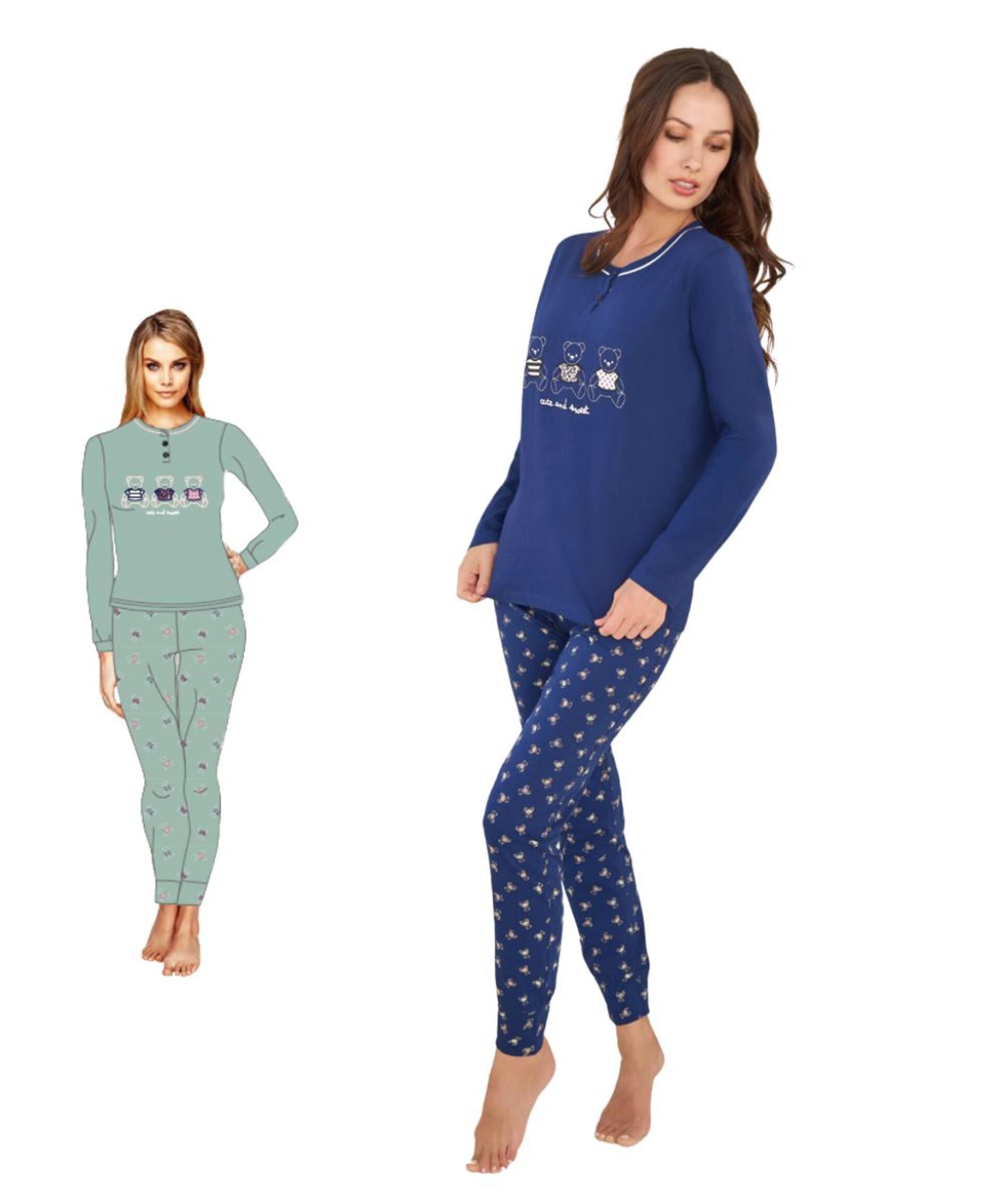 Women's pajamas in cotton jersey Gold Black OD563 ORONERO | Quattro ...