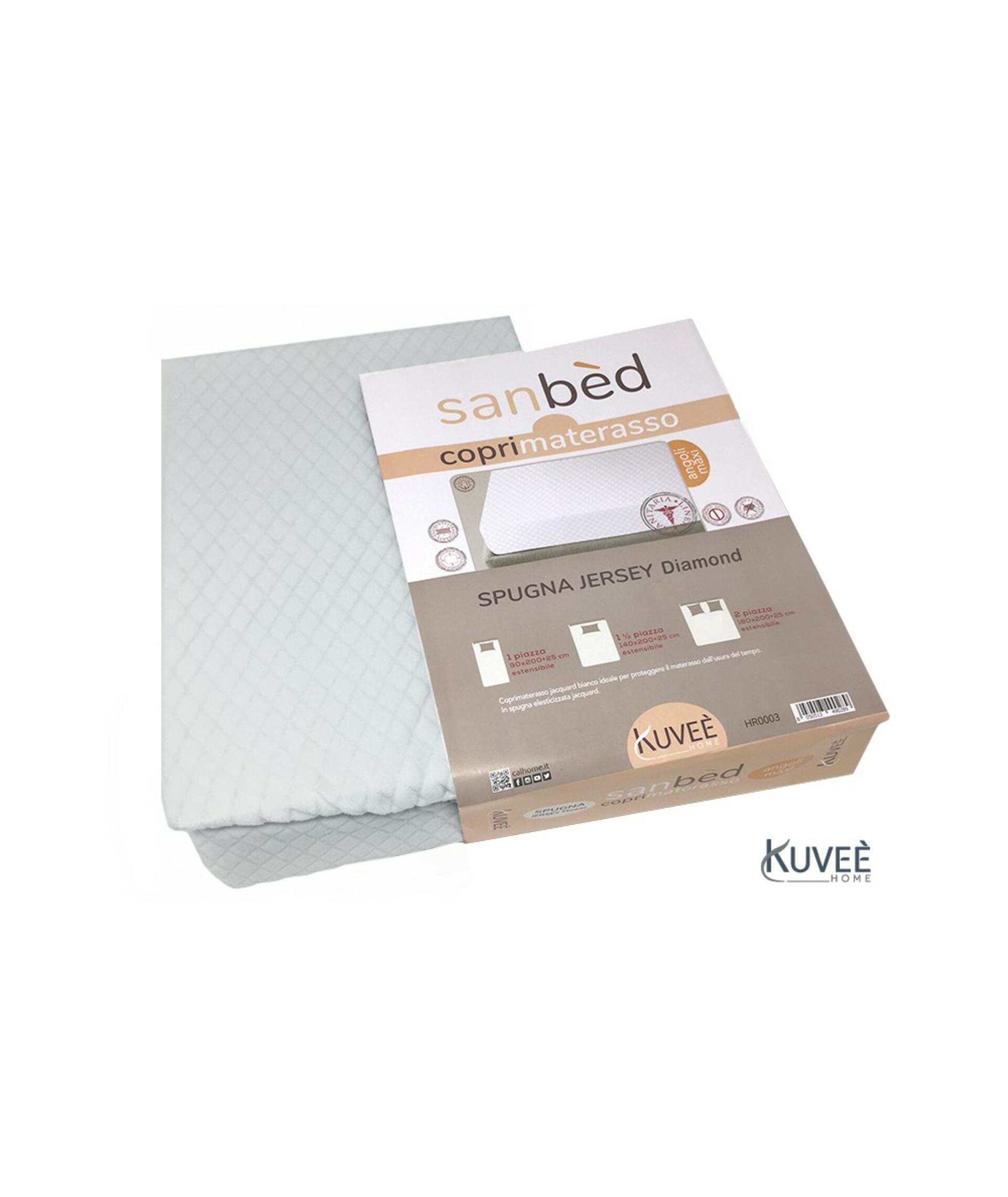 Mattress cover in 1.5 square Kuveè Diamond jersey sponge fabric SANBED ...
